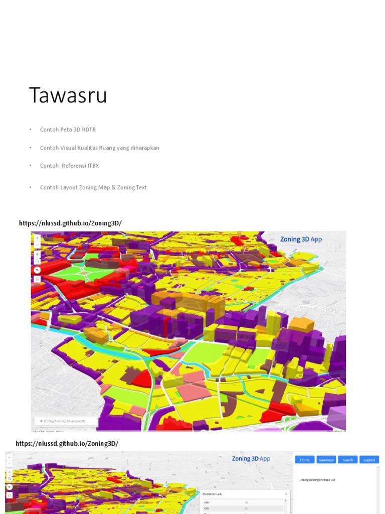 Peta 3d RDTR Dan Contoh Kualitas Ruang Zona | PDF