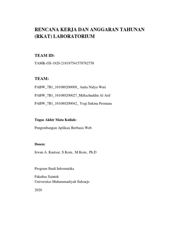 Laporan RKAT FT | PDF