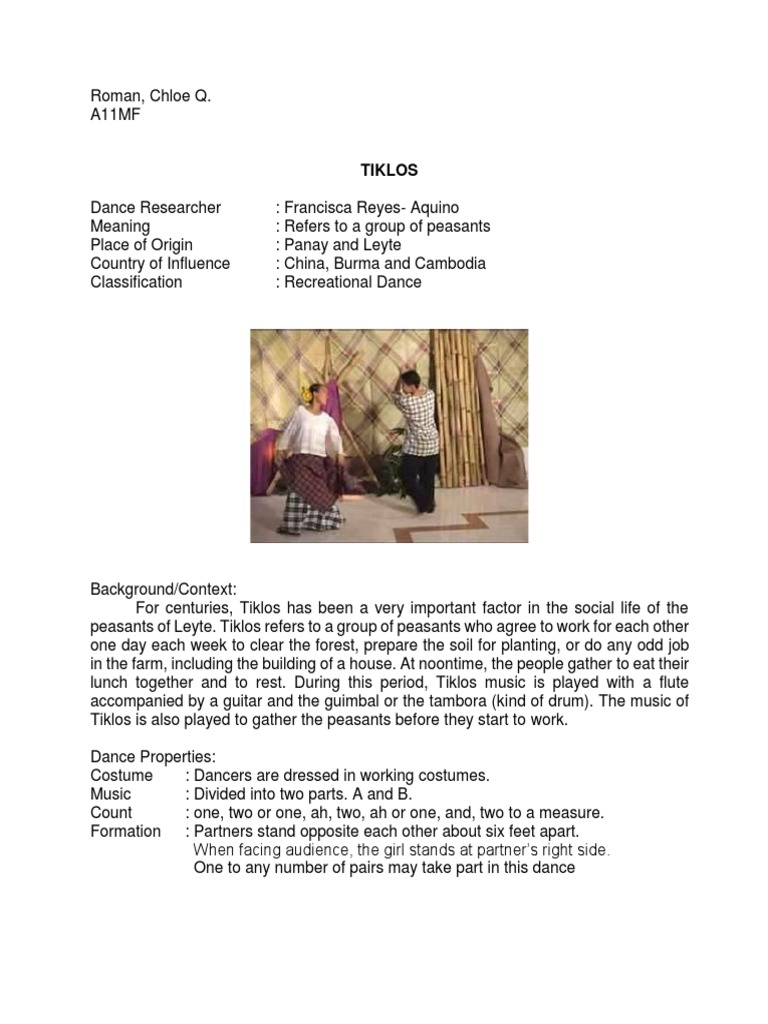 Tiklos | PDF | Entertainment | Performing Arts