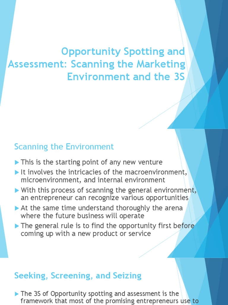 Opportunity Spotting and Assessment | PDF | Entrepreneurship | Marketing