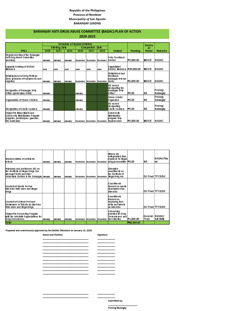 Badac Sample Format 2020 | PDF | Government | Public Sphere