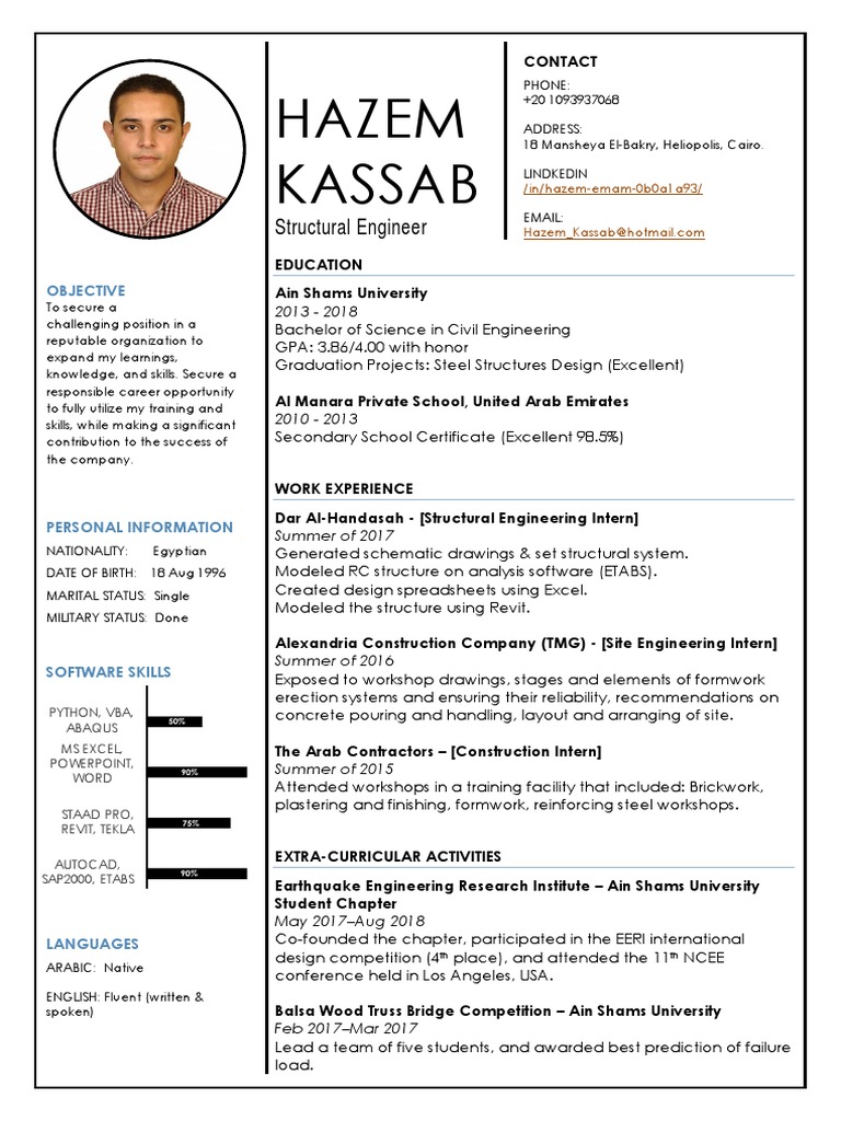 CV Template | PDF | Microsoft Excel | Engineering
