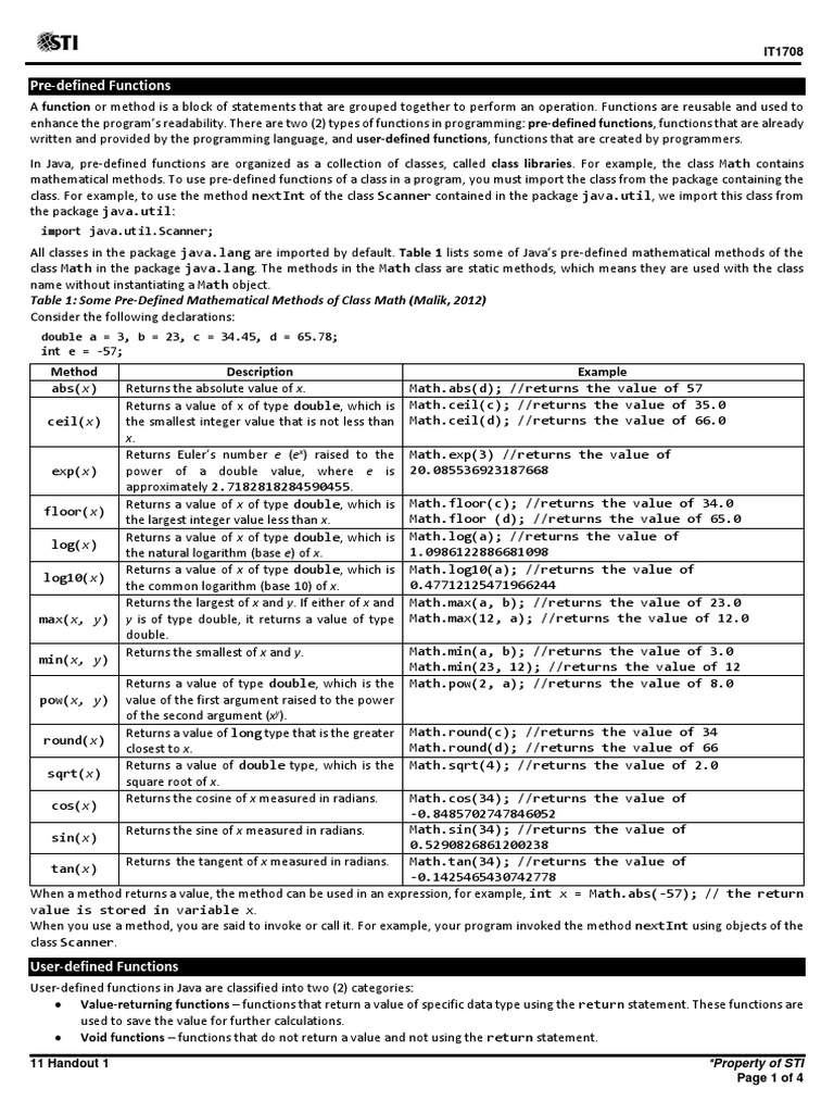11 Handout 1 Pdf Method Computer Programming Parameter Computer Programming