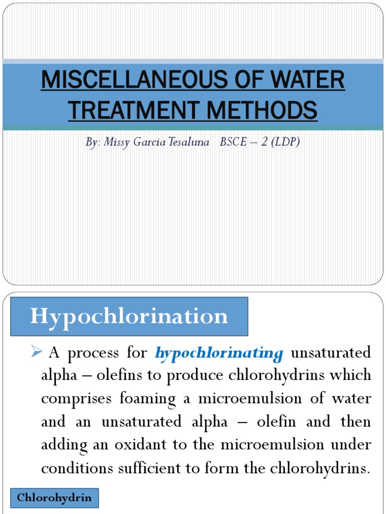 Miscellaneous of Water Treatment Methods Final | PDF | Water ...
