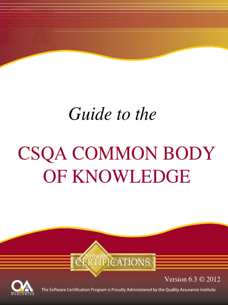 (BOOK) SQA, CSQA Software Quality CBOK V6.3 PDF | PDF | Business