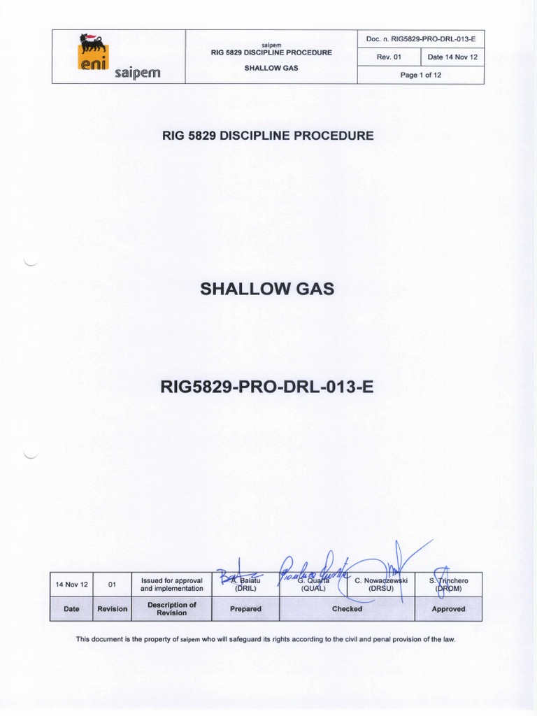 G - Shallow Gas | PDF | Casing (Borehole) | Oil Well