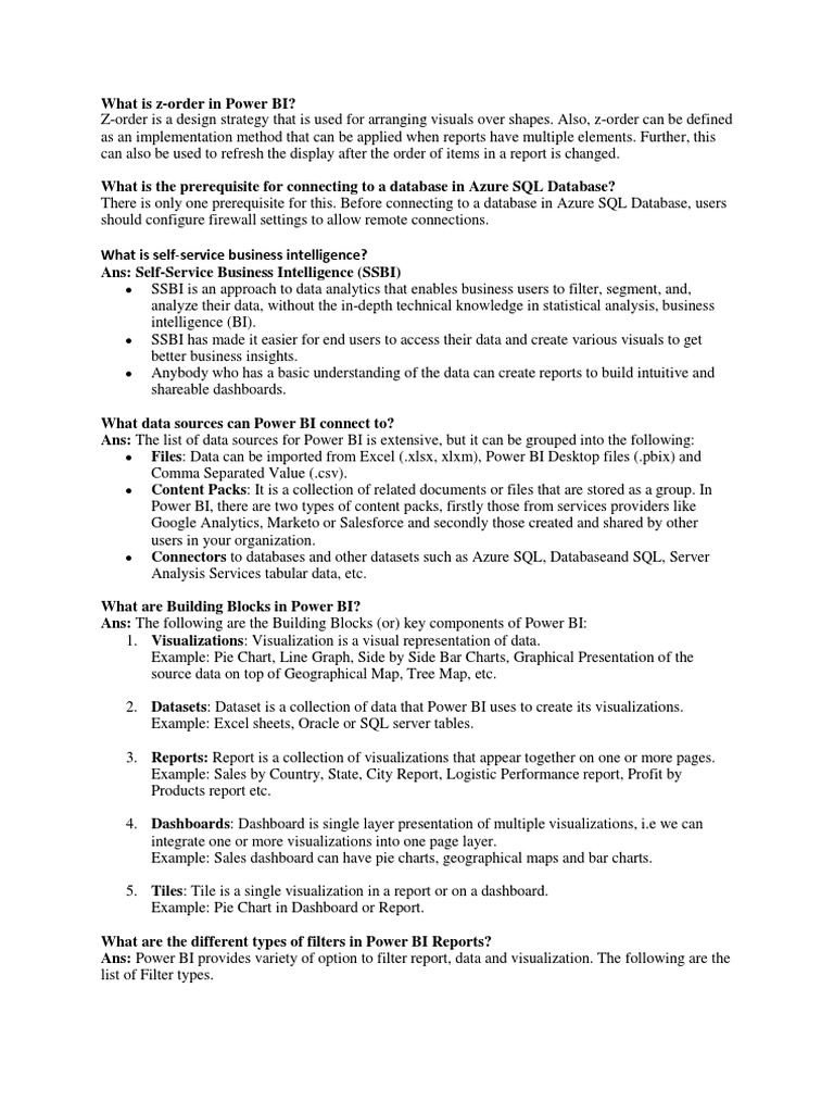 Interview Question - Power BI-Part2 | PDF | Databases | Microsoft Excel