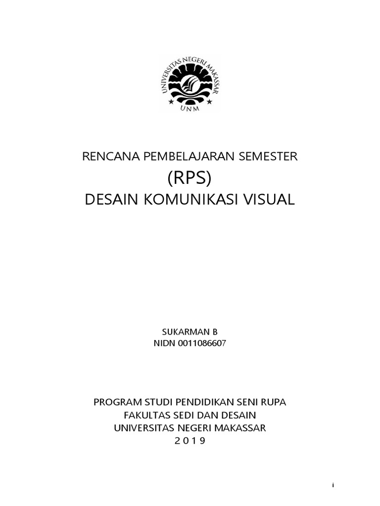 RPS Desain Komunikasi Visual UNM | PDF | Seni