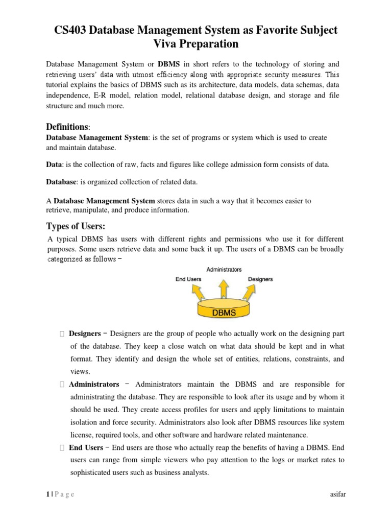CS403 As Favorite Subject | PDF | Conceptual Model | Relational Database