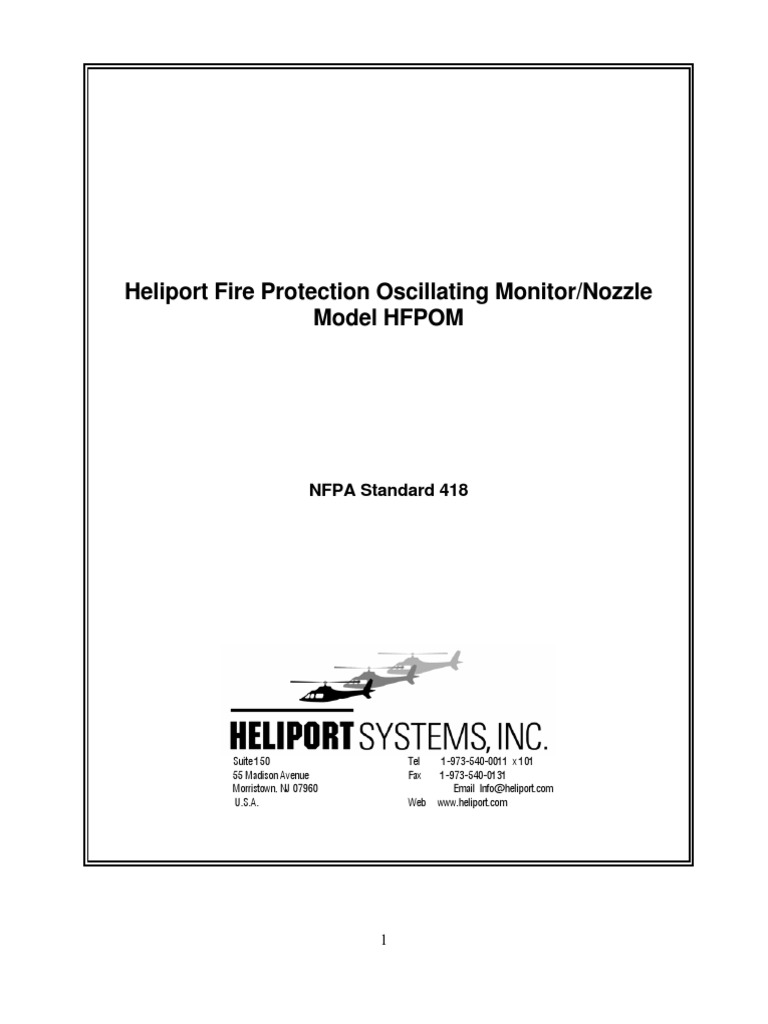 Heliport Fire Protection System Overview | PDF