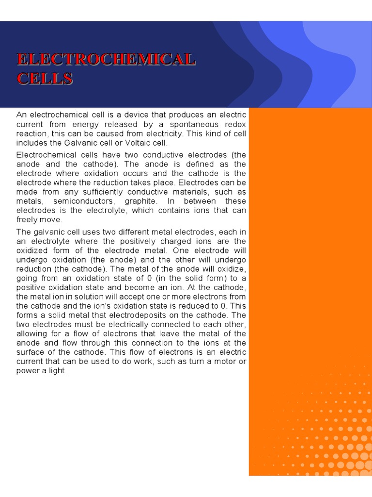 Class 12 Chemistry Project (Electochemistry) | PDF | Electrochemistry ...