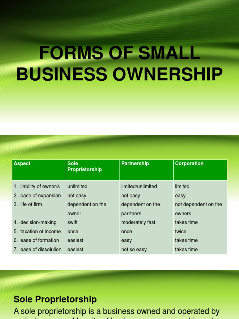 An In-Depth Comparison of Sole Proprietorships, Partnerships and ...