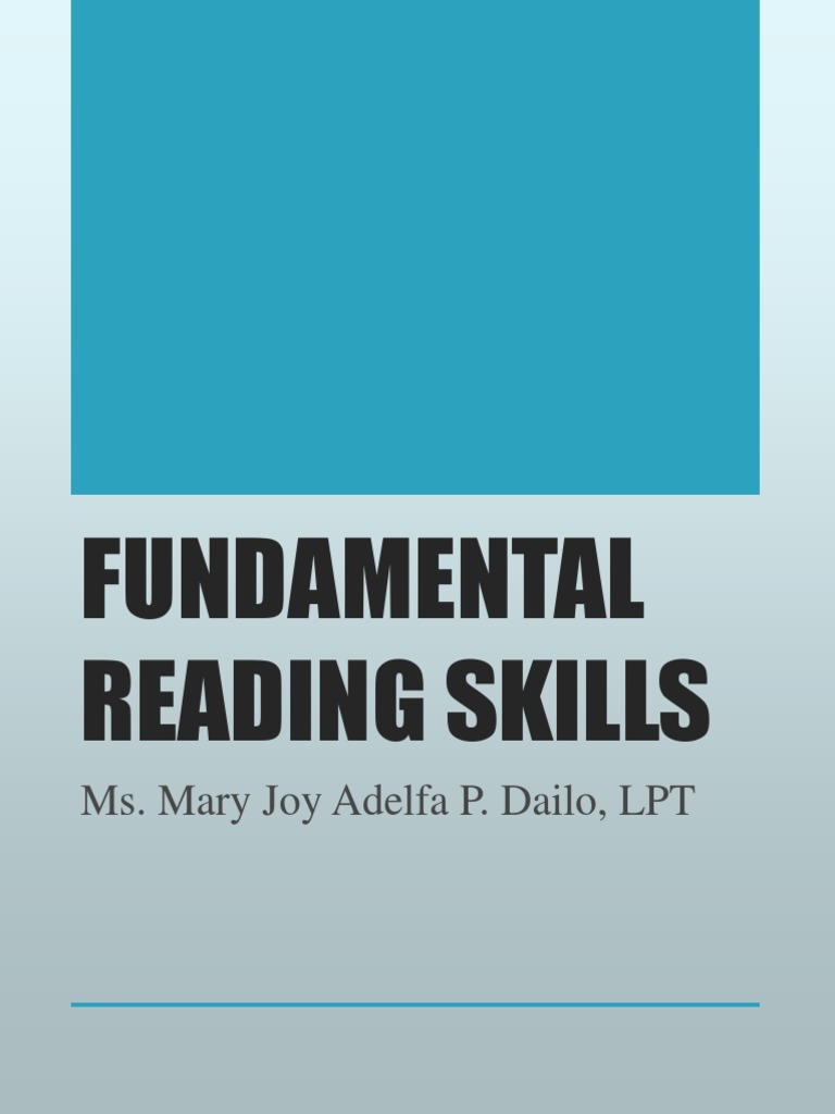 Fundamental Reading Skills | PDF | Cognition | Cognitive Science