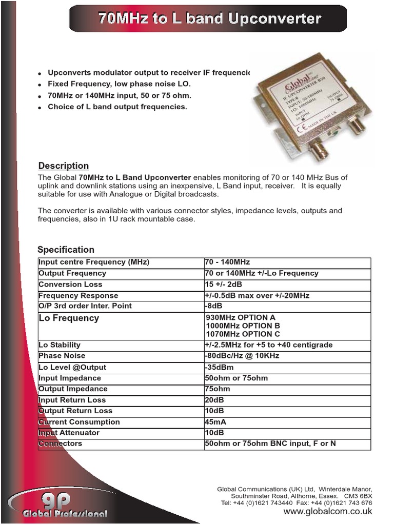 IF Upconverter B75 | PDF