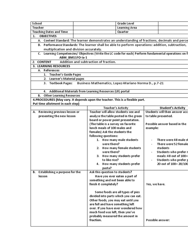 DLP SHS | PDF | Odds | Teachers