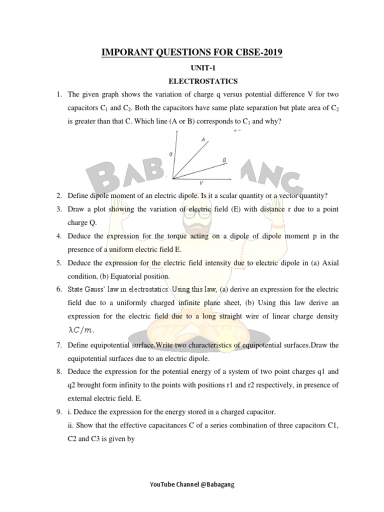 Torque on Electric Dipoles in Electrostatics | PDF | Capacitor ...