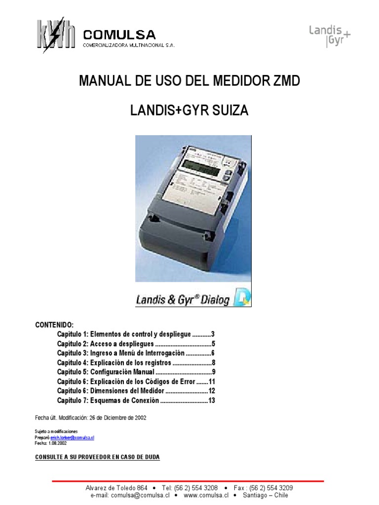 Landis gyr ZMD manual | Equipo de oficina | Tecnología e ingeniería