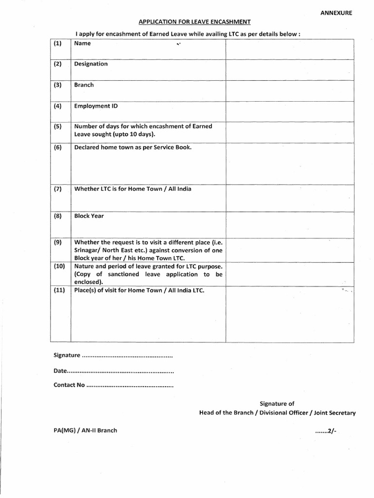 ENCASHMENT of EL While Availing LTC | PDF | Government | Social ...