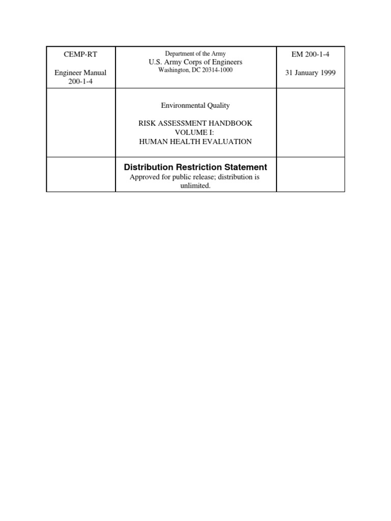 Cemp-Rt Engineer Manual 200-1-4 U.S. Army Corps of Engineers EM 200-1-4 ...