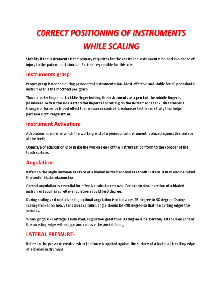 Proper Instrument Grasp, Angulation, Pressure, and Strokes for ...