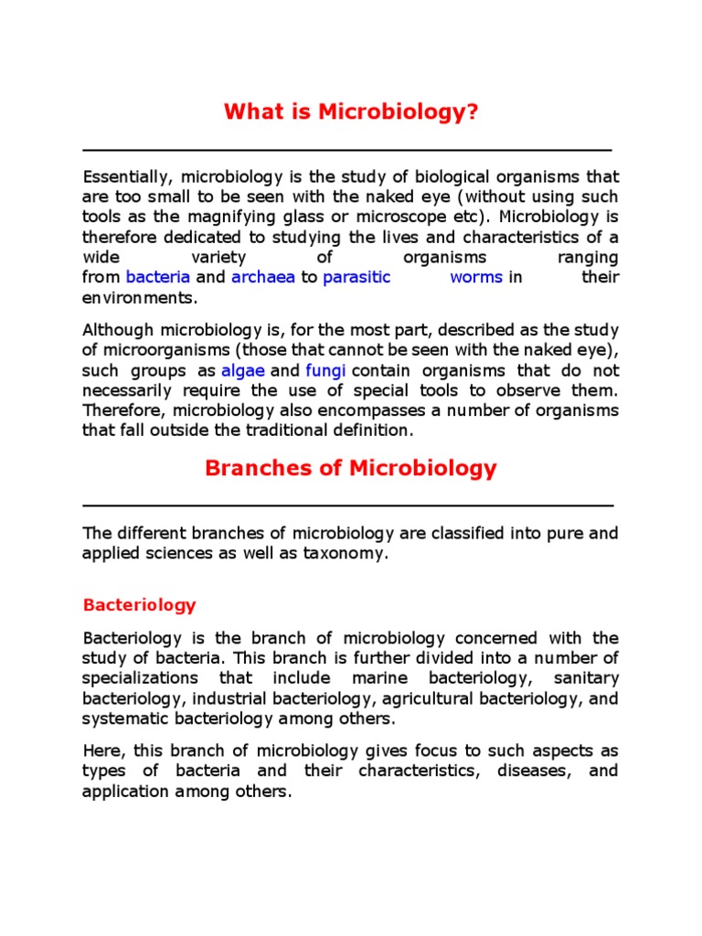 What Is Microbiology | PDF | Microbiology | Human Tooth