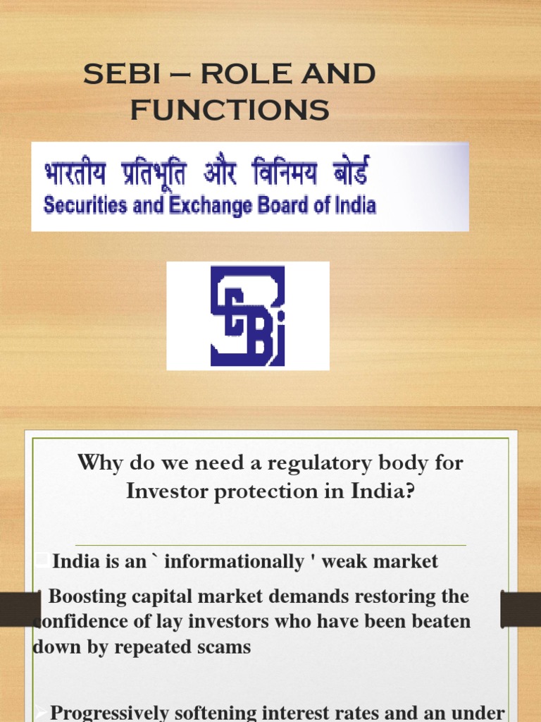 SEBI Role & Functions | PDF | Securities (Finance) | Stocks