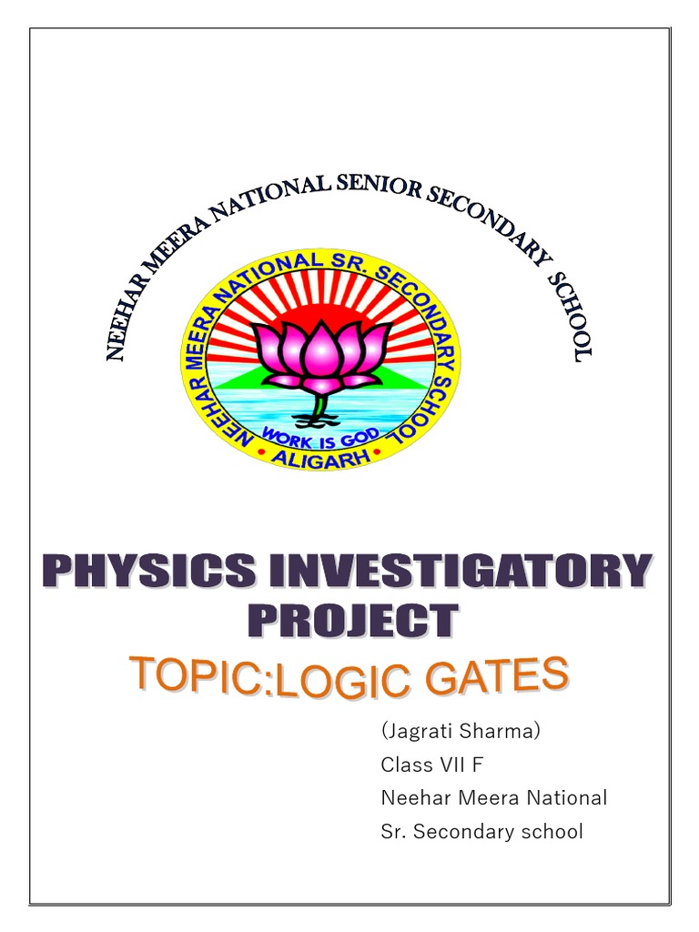 Class 12 Physics Project on Logic Gates | PDF | Logic Gate | Bipolar ...