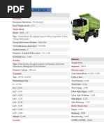 Spesifikasi Fuso FN 527 ML (6X4) 220 PS | PDF