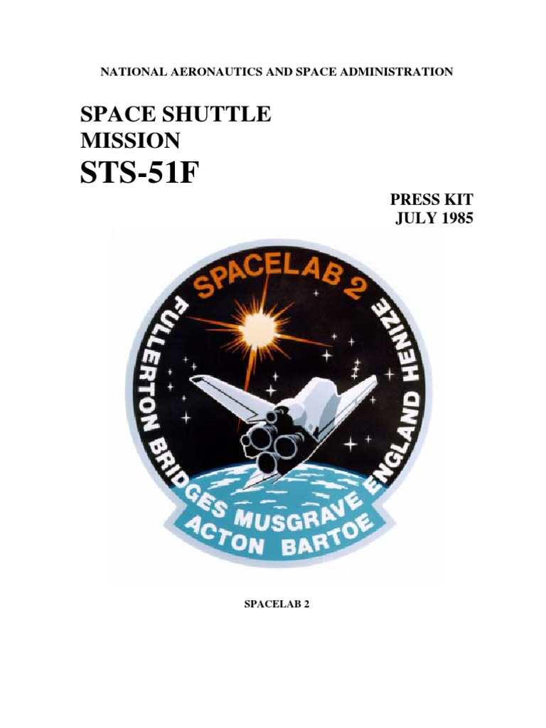 STS-51F Press Kit | PDF | Spacelab | Space Shuttle