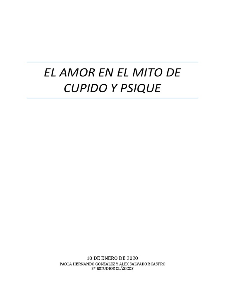 El Amor en La Historia de Psique y Cupido | PDF | Cupido | Amor