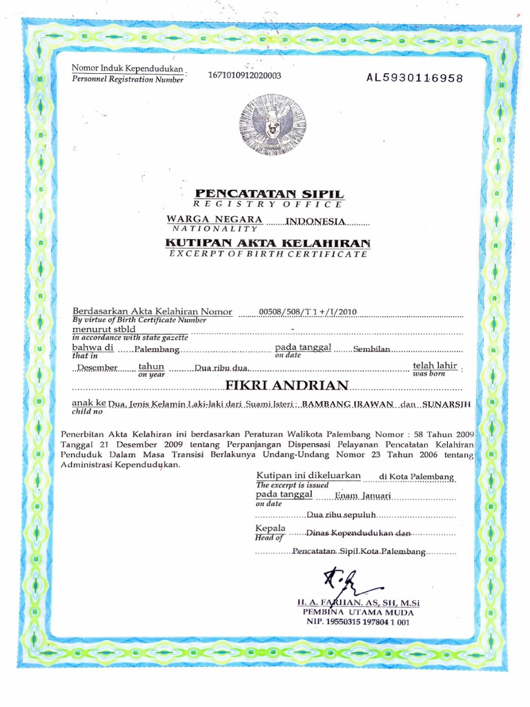 Scan Akta Kelahiran PDF | PDF