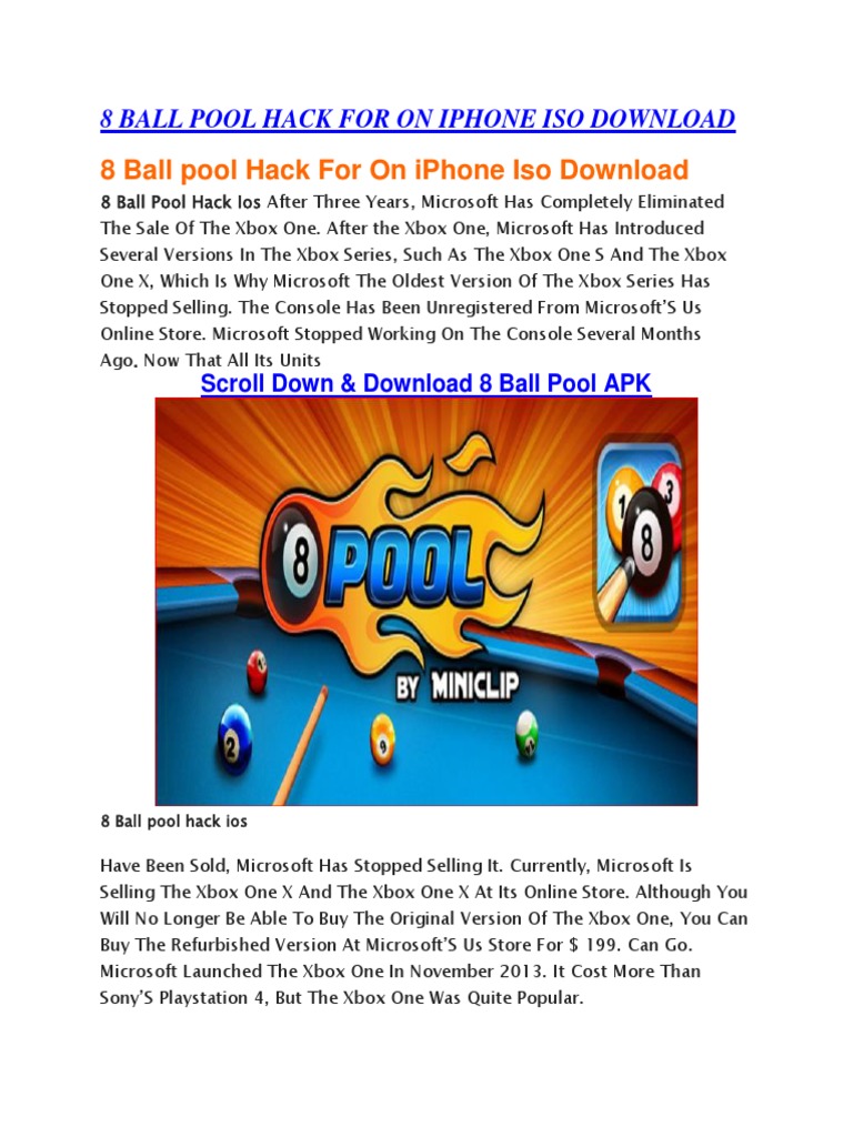 8 Ball Pool Hack For On Iphone Iso Download | PDF | Xbox 360 | Video ...