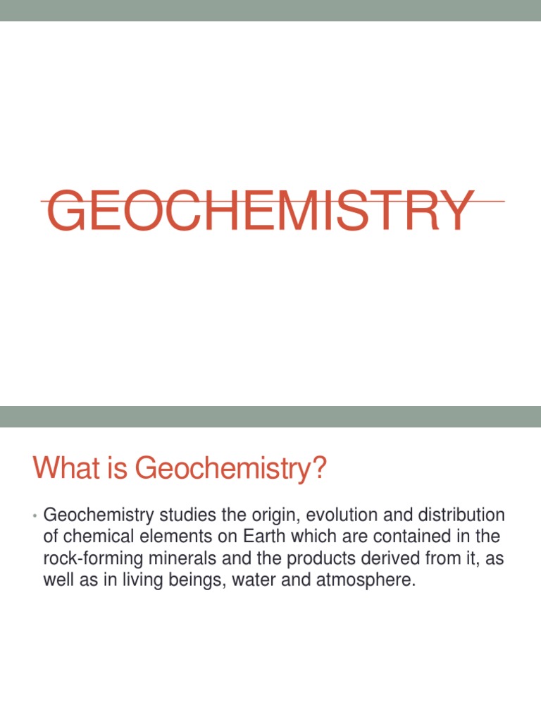 An Overview of Geochemistry: Elements, Environments, and the ...