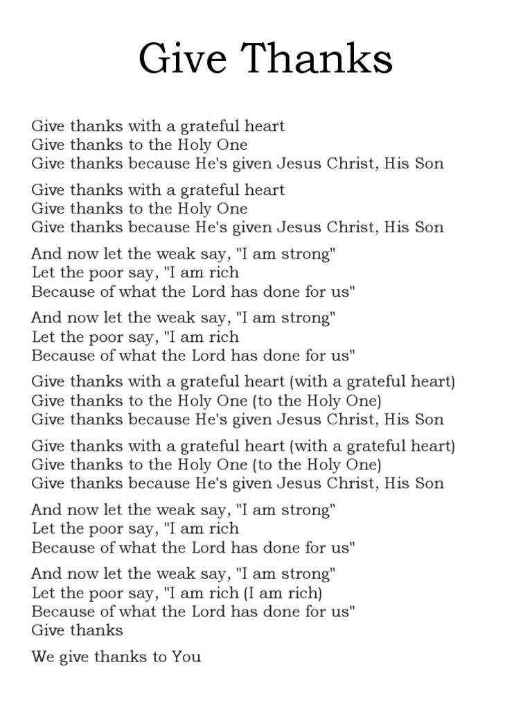 Give Thanks (Lyrics) | PDF