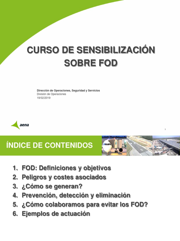 Curso sobre Gestión de FOD en Aviación | PDF | Aeropuerto | Residuos
