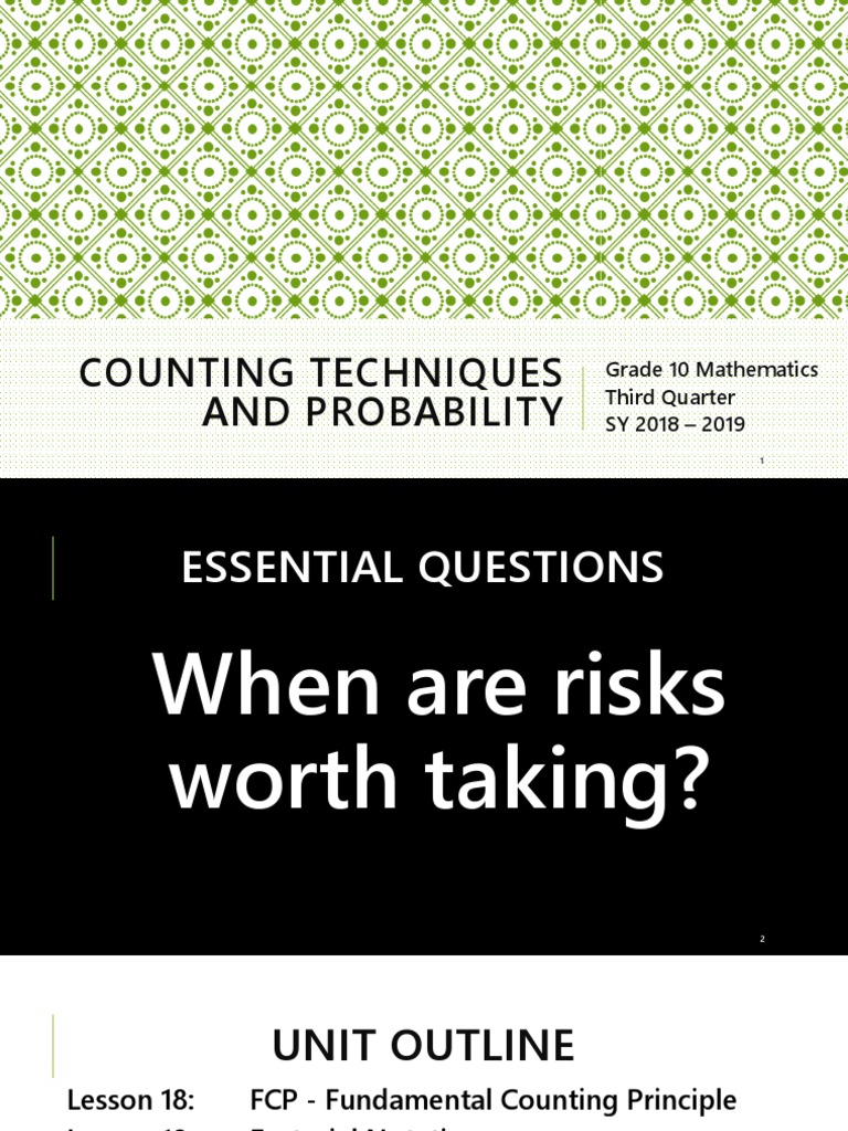 Grade 10 Counting Techniques & Probability | PDF | Permutation ...