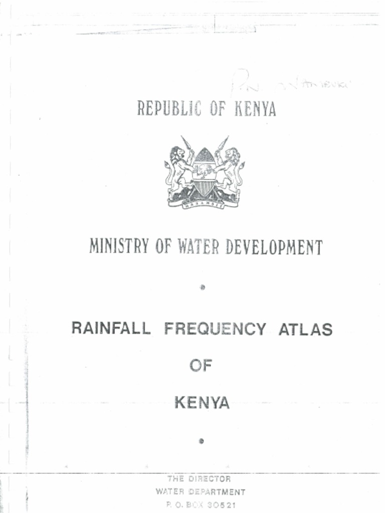 Rainfall Frequency Atlas of Kenya MoW PDF | PDF