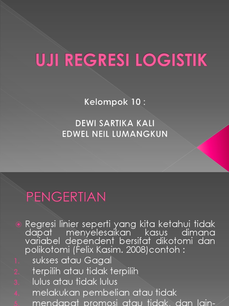 Uji Regresi Logistik | PDF