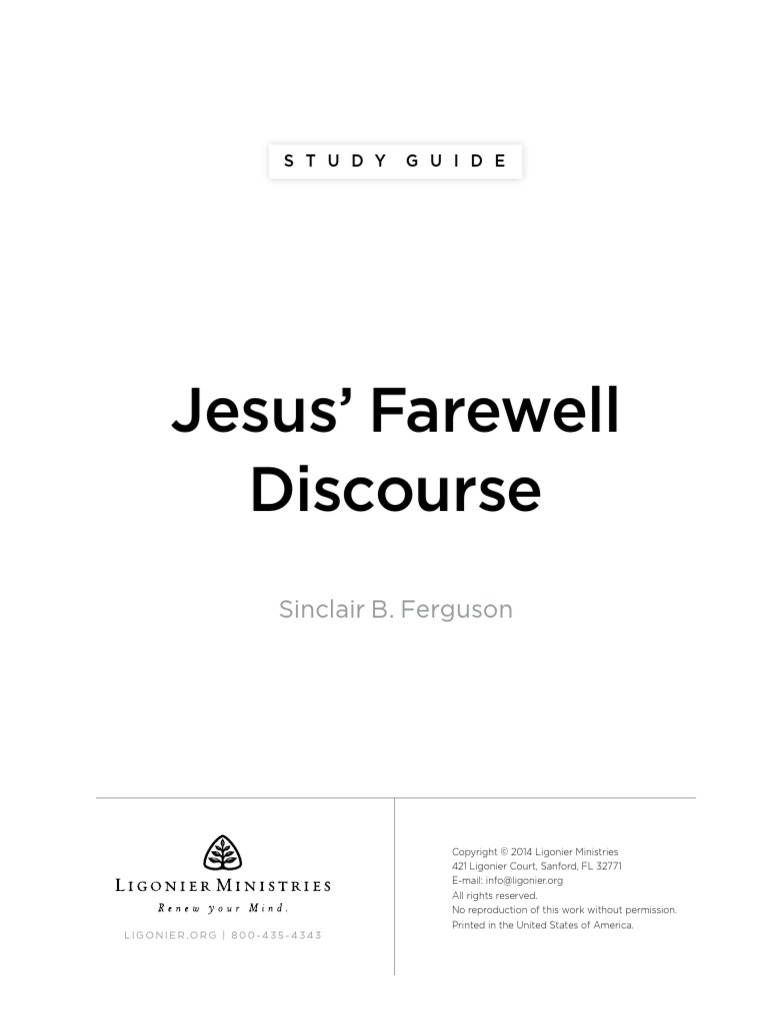 Jesus' Farewell Discourse - Course Outline | PDF | Gospel Of John ...