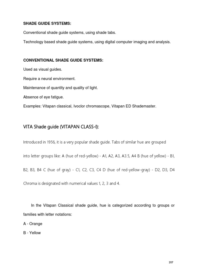 Shade Guide System | PDF | Spectrophotometry | Color