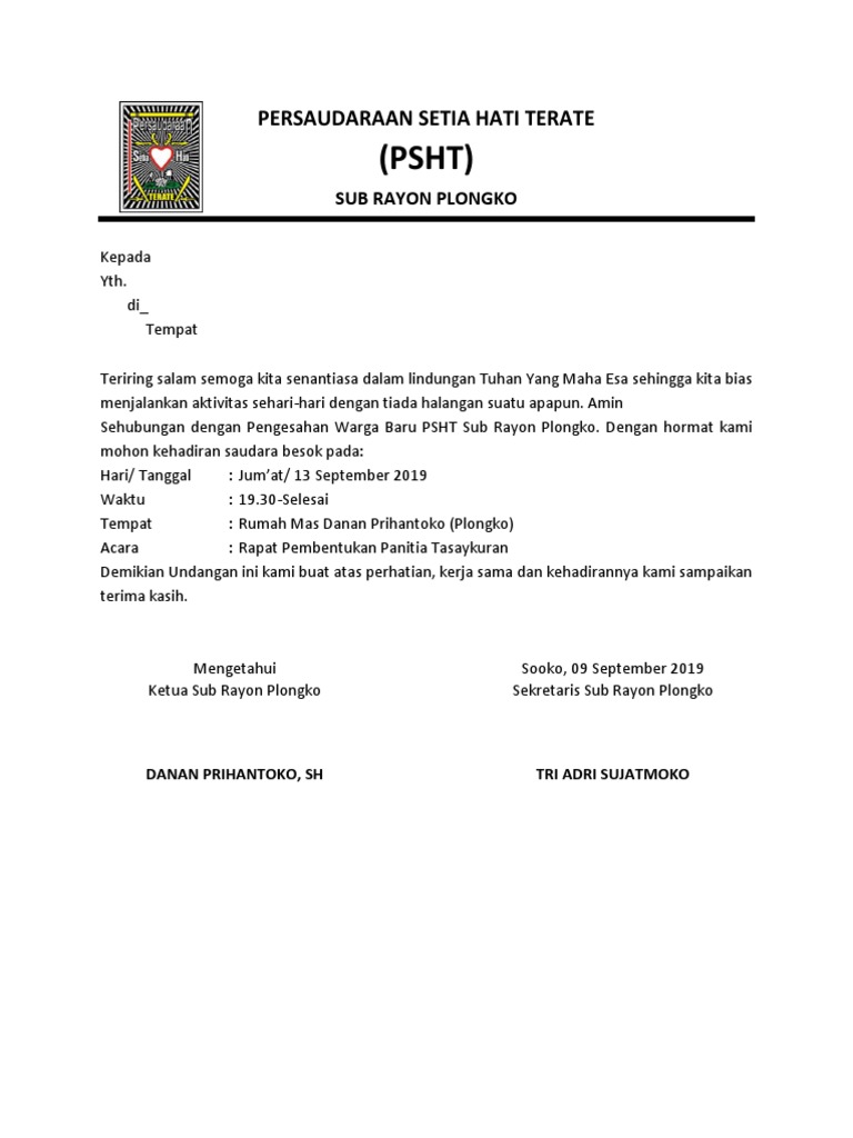 Undangan PSHT | PDF