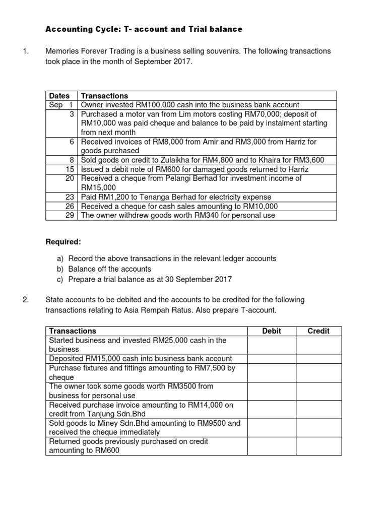 Tutorial - T-Account | PDF