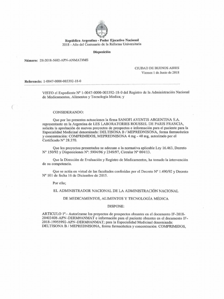 DELTISONA B 4 40mg Prospecto Paciente | Descargar gratis PDF | Alergia ...