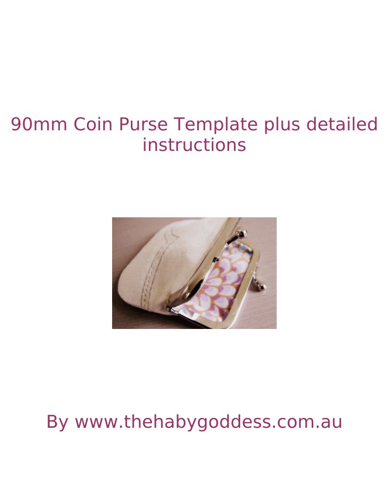 90mm Coin Purse Template Plus Detailed Instructions | PDF