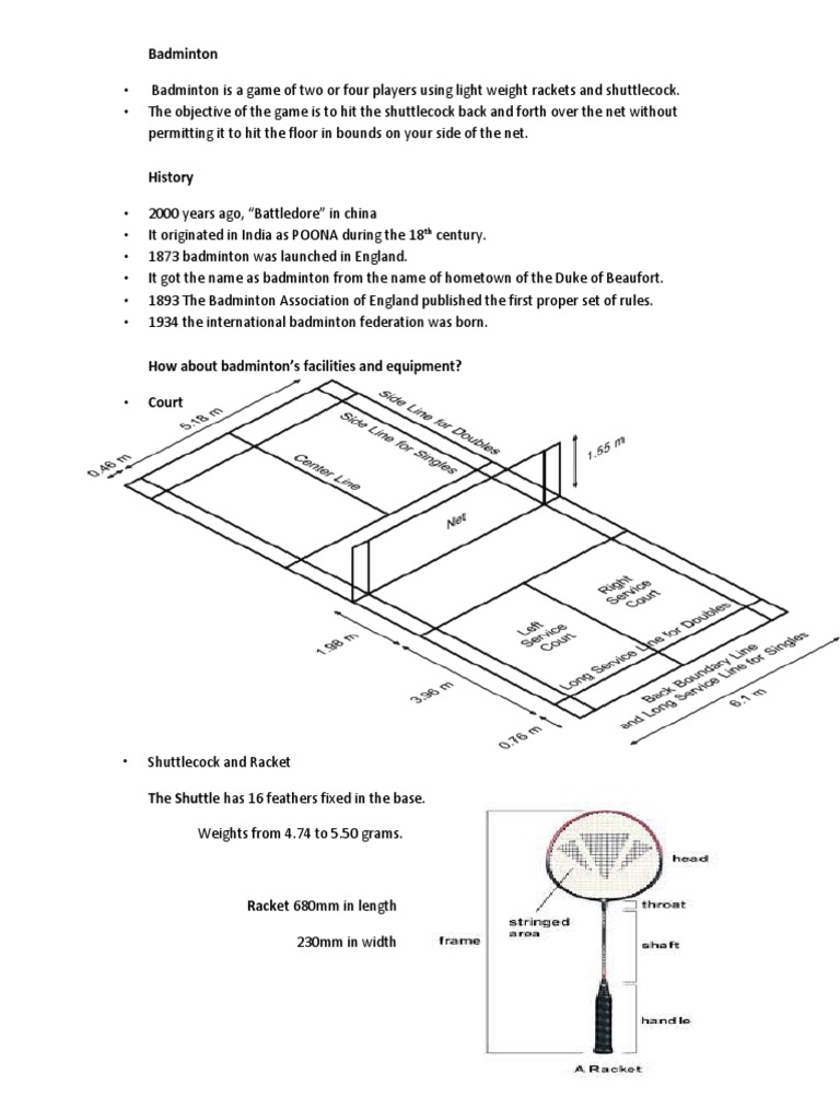 Badminton Handout | PDF