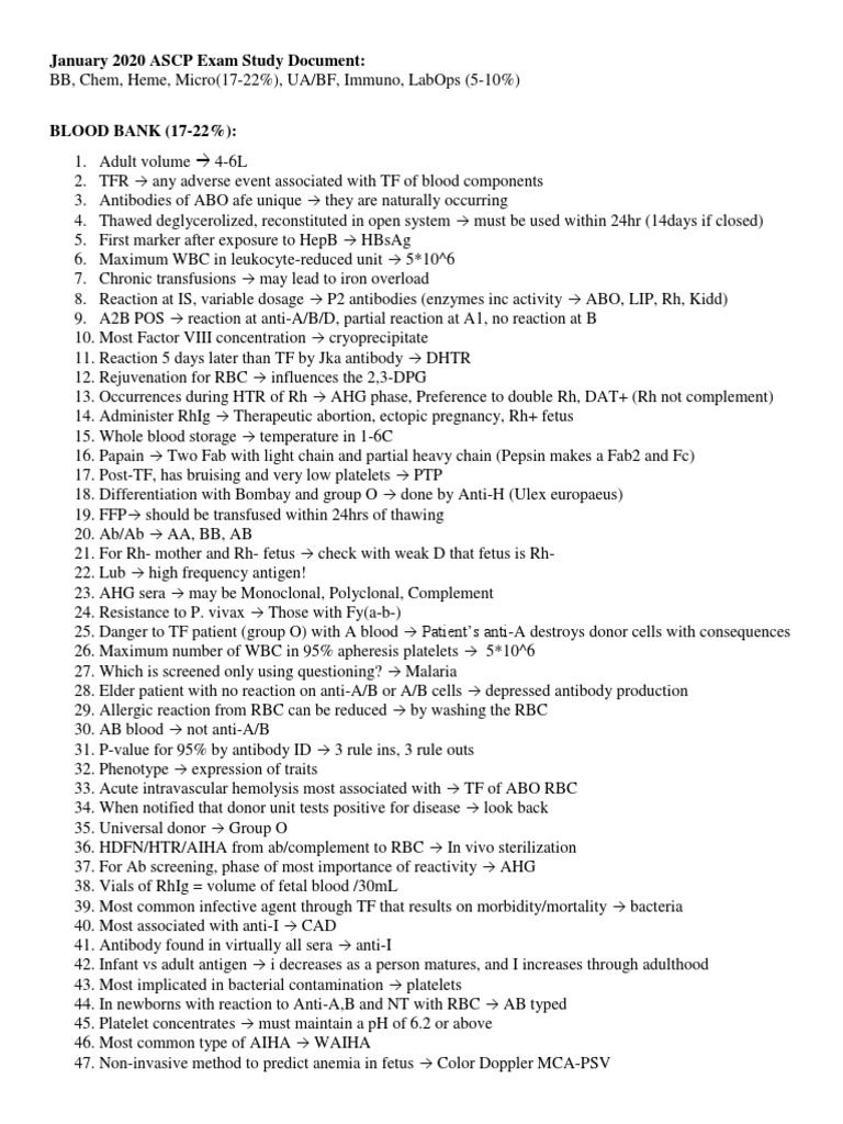ASCP Exam | PDF | Blood Type | Kidney