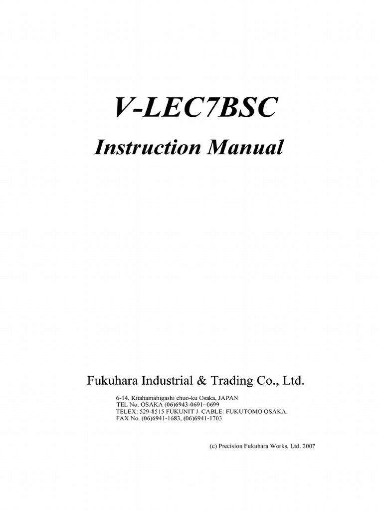 VLEC7BSC Operators PDF | PDF