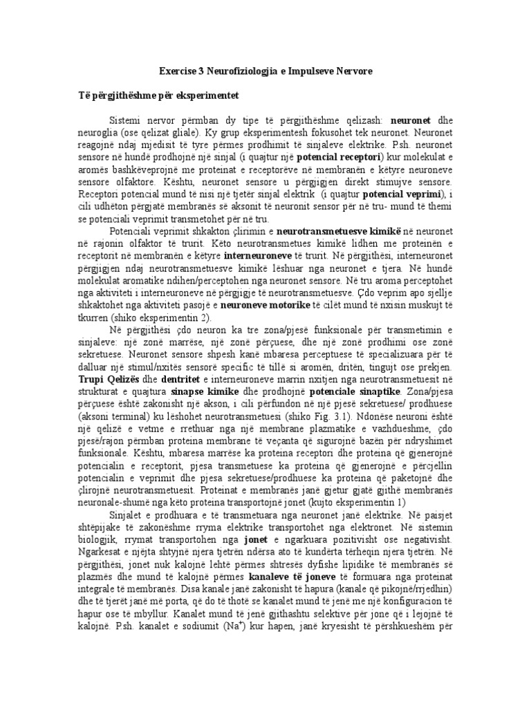 0 Neurofiziologjia e Impulseve Nervore | PDF