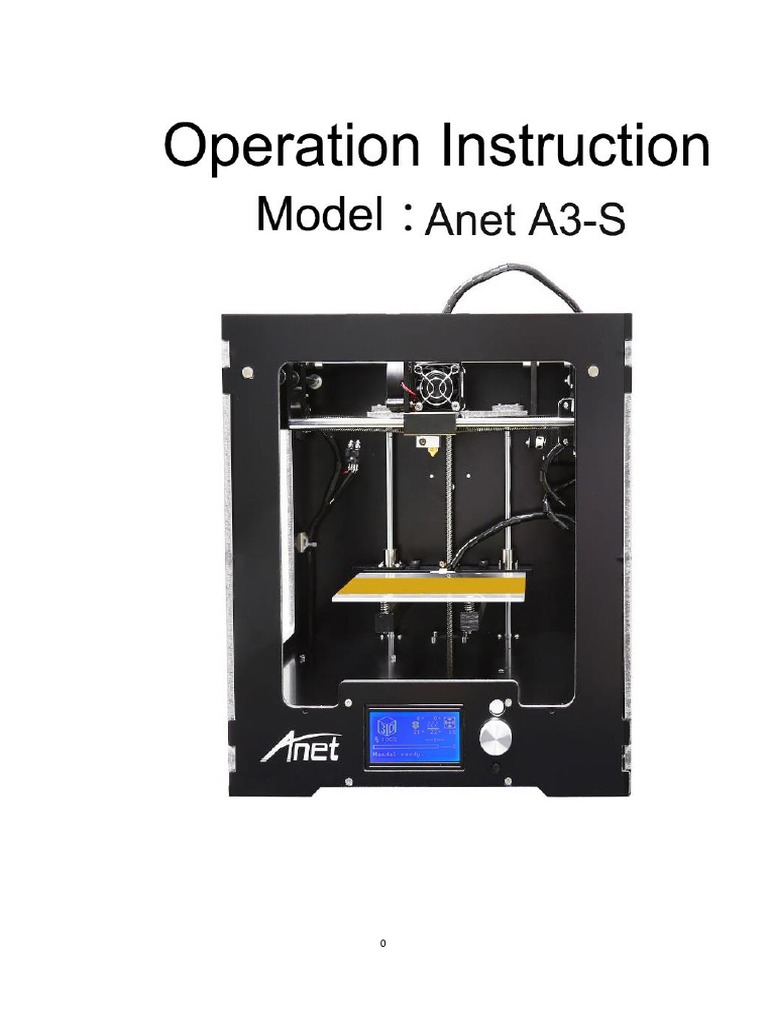 ANET A3 - S Operation Instruction | PDF | 3 D Printing | Bearing ...