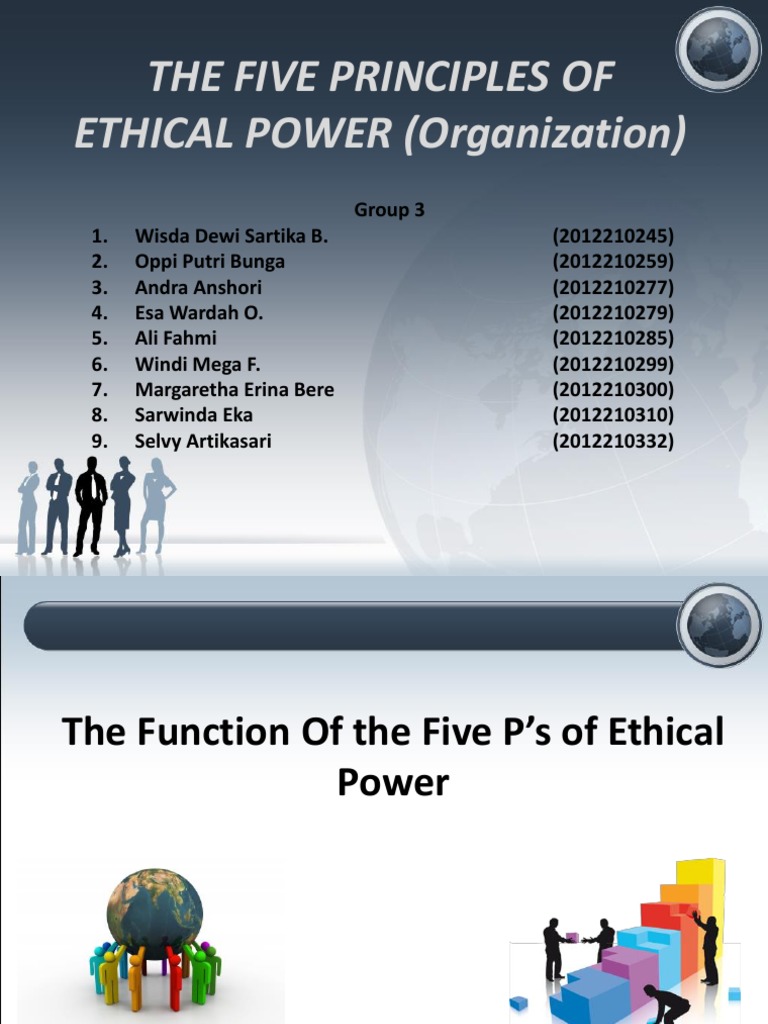 00 THE FIVE PRINCIPLES OF ETHICAL POWER (Organization | PDF ...